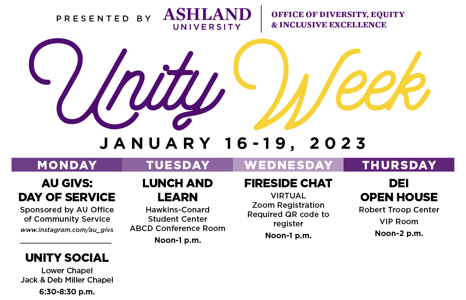 AU Unity Week features several events inspired by the work of MLK | Ashland
