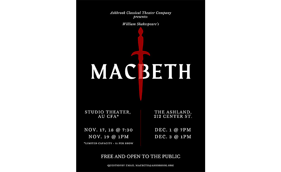Ashbrook Classical Theater presenting “Macbeth” Nov. 17-19 and Dec. 1 ...