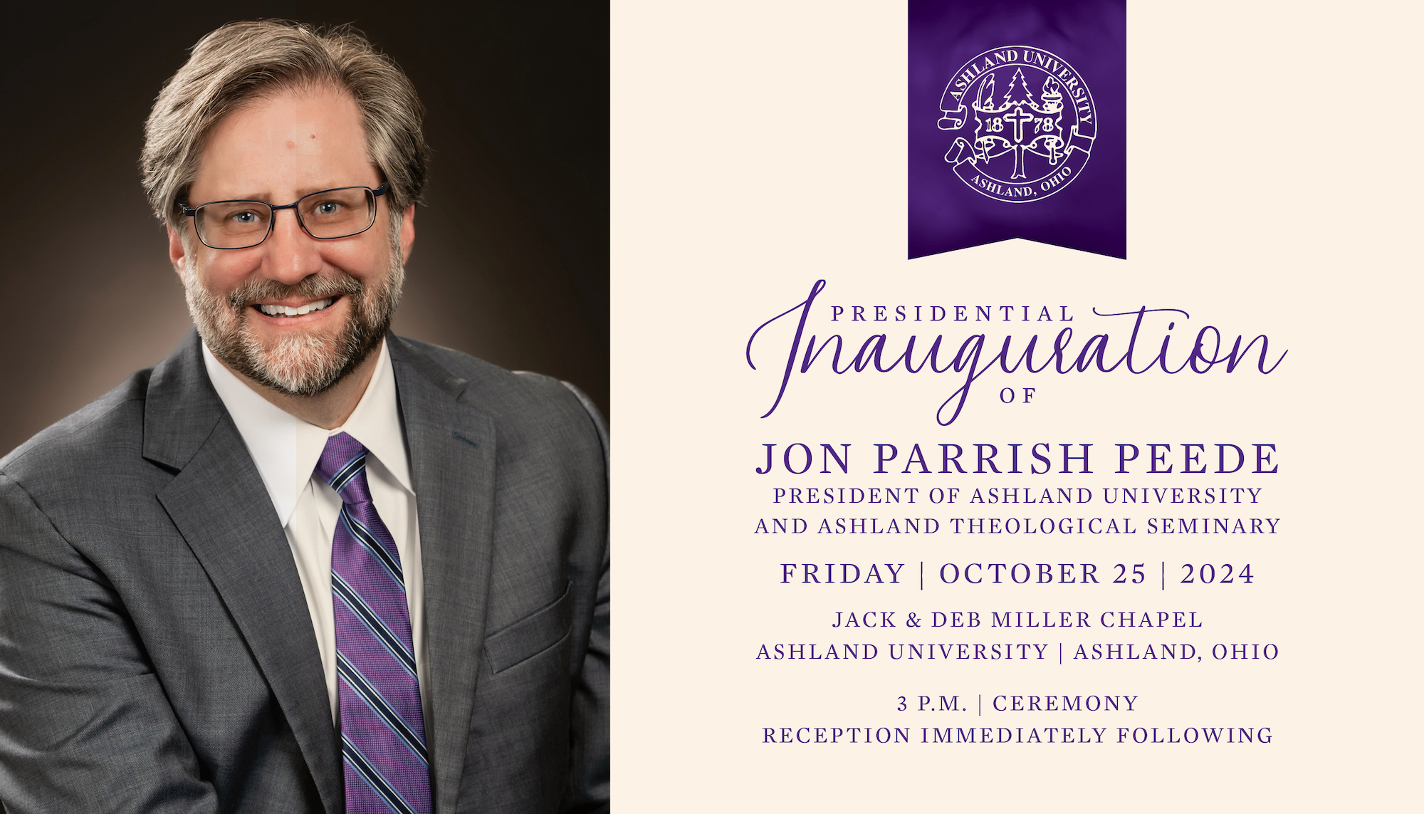 Ashland University to celebrate inauguration of President Jon Parrish ...